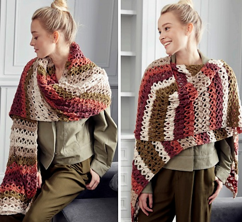 Ravelry: Striping Shells Shawl pattern by Yarnspirations Design Studio