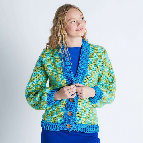 Ravelry: Checkered Cardigan pattern by Yarnspirations Design Studio