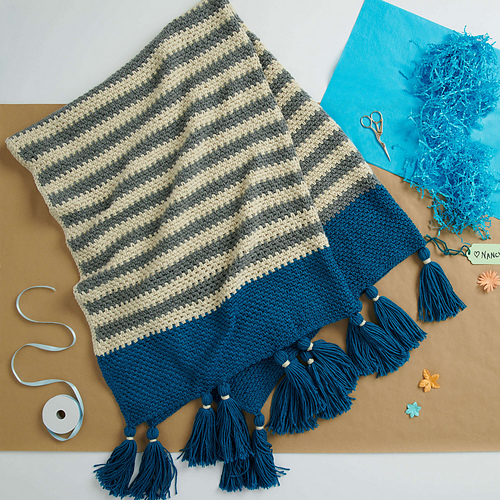 Ravelry: Stripe Border Throw pattern by Yarnspirations Design Studio