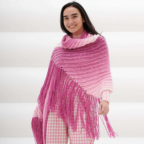 Ravelry: Dramatic Fringe Wrap (Crochet) pattern by Yarnspirations ...