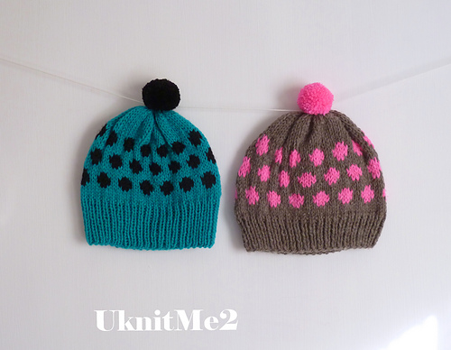 Ravelry: Hat Polka Dot Beanie 7 sizes pattern by U Knit Me 2