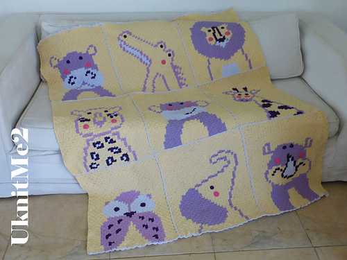 Ravelry: c2c Blanket Hippo Motif Block pattern by U Knit Me 2