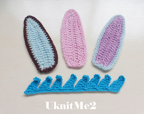 Ravelry: Surf Board & Waves Crochet Applique pattern by U Knit Me 2