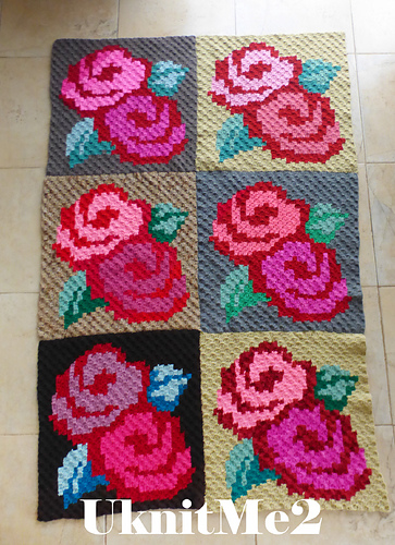 Ravelry: c2c Rose Rosebud Pillow pattern by U Knit Me 2