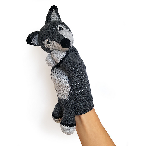 Ravelry: Boris the Wolf Hand Puppet pattern by Vera - YukiYarnDesigns