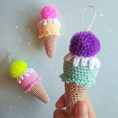 Ravelry: Pom Pom Ice Cream pattern by Maro Kakali