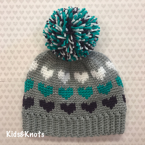 Ravelry: Big Heart Knit Look Hat pattern by Kelsey Daughtry