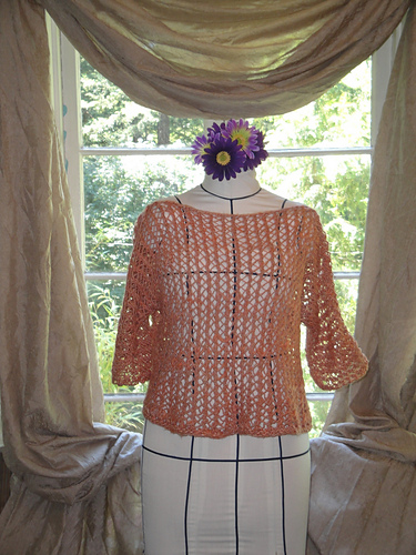 Ravelry: Easy Purl Mesh Pullover pattern by Karen Christian