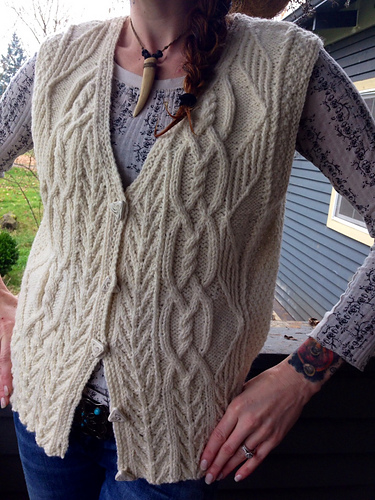 Ravelry: Tree of Life Aran Vest pattern by Anne Carroll Gilmour