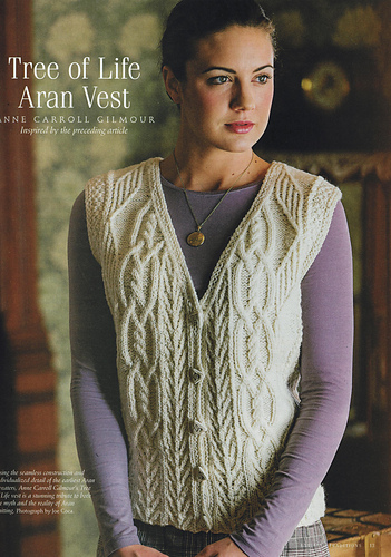 Ravelry: Tree of Life Aran Vest pattern by Anne Carroll Gilmour