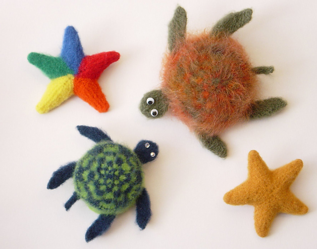 Ravelry: Felted Starfish & Sea Turtle pattern by Linda Taylor