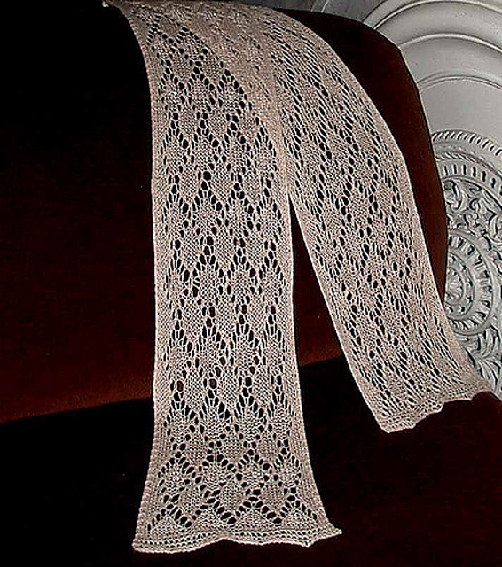Ravelry: Beaded Diamond Scarf pattern by Andrea Jurgrau