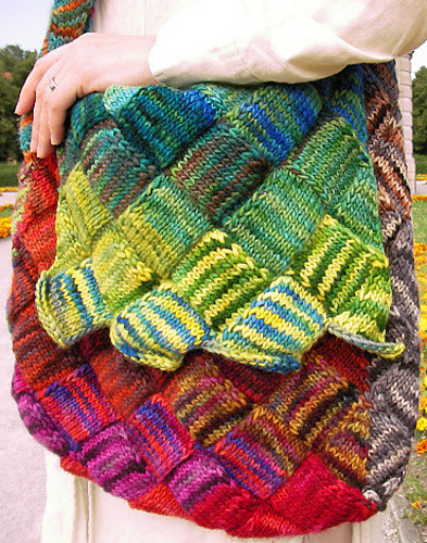 Ravelry: Wollmeise Entrelac Bag pattern by Anna Larsson