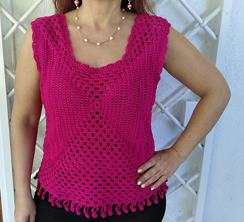 Ravelry: Granny top blouse "Strawberry" pattern by ALEX CROCHET
