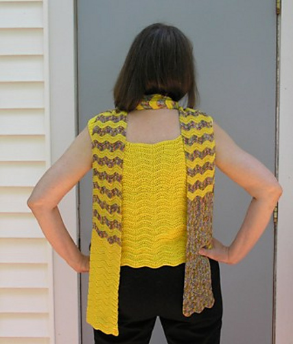 Ravelry: Tank Top, Scarf & Flower pattern by Karen Klemp