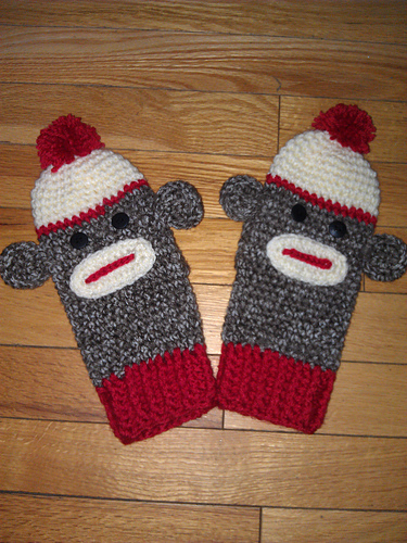 Ravelry: Ladies Sock Monkey Mittens pattern by Susan Wilkes-Baker