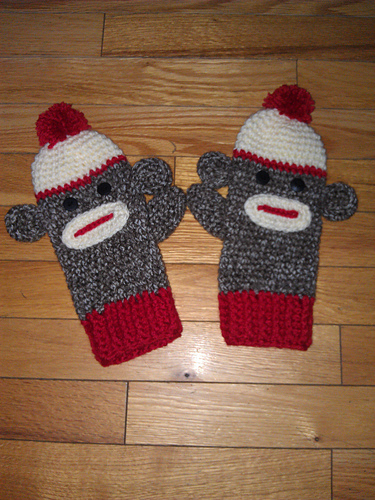 Ravelry: Ladies Sock Monkey Mittens pattern by Susan Wilkes-Baker