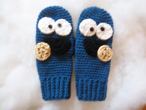Ravelry: Ladies/Teens Cookie Monster Mittens pattern by Susan Wilkes-Baker