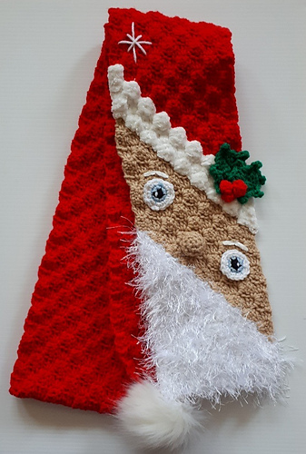 Ravelry: C2C Mr. Santa Claus scarf pattern by Susan Wilkes-Baker
