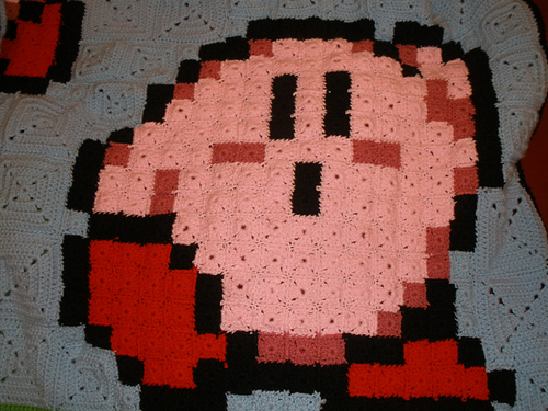 Ravelry: 8-Bit Kirby Blanket pattern by Ambie Valdés