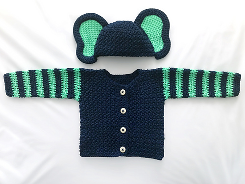 Ravelry: Bean Stitch Baby Sweater pattern by Allison McDonough