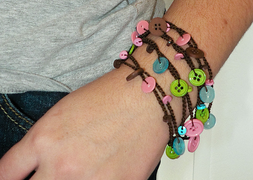 Ravelry: crochet button necklace and or wrap bracelet pattern by Ashlee ...