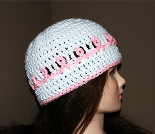 Ravelry: Pink Ribbon Cancer Awareness Hat pattern by Amy Lehman
