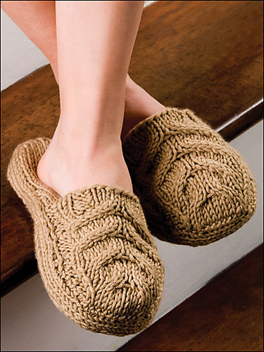 Ravelry: Cable Clog Slippers pattern by Amy Polcyn