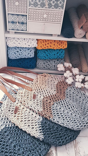 Ravelry: andreamcollection's Striped Rope Net Bag