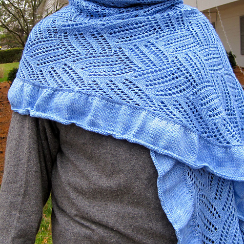 Ravelry: Ruffled Lace Waves Wrap pattern by Linda Lehman