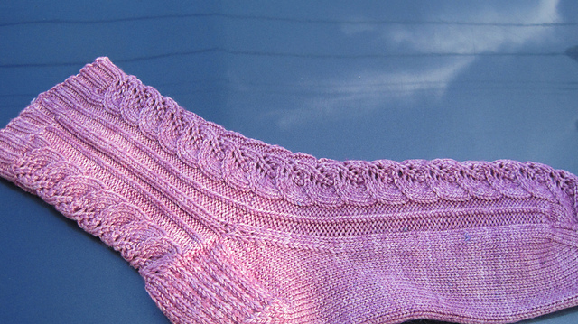Ravelry: Pink Leaf Sock pattern by Linda Lehman
