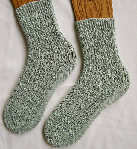 Ravelry: Chamonix Alpine Cabled Socks pattern by Linda Lehman