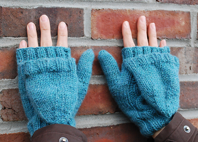 Ravelry: Cabled Convertible Mittens pattern by Backstitch Designs
