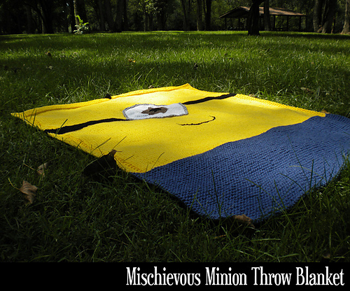 Ravelry: Mischievous Minion Throw Blanket pattern by Aunt Janet's Designs