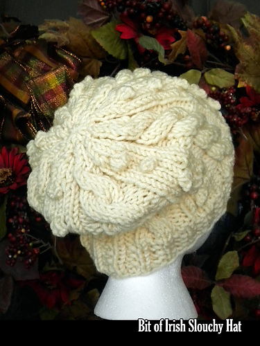 Ravelry: Bit of Irish Slouchy Hat pattern by Aunt Janet's Designs