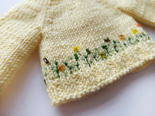 Ravelry: Floral miniature cardigan pattern by Hanna Kibalchich-Poda