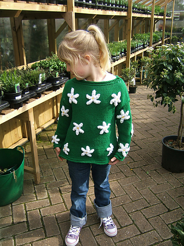 Ravelry: Childs Flower Power Easy Knit Sweater pattern by Lorraine Hearn