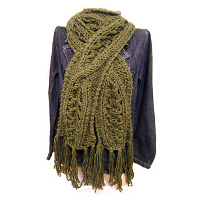 Ravelry: Rustic Leaf Reversible Scarf pattern by Lorraine Hearn