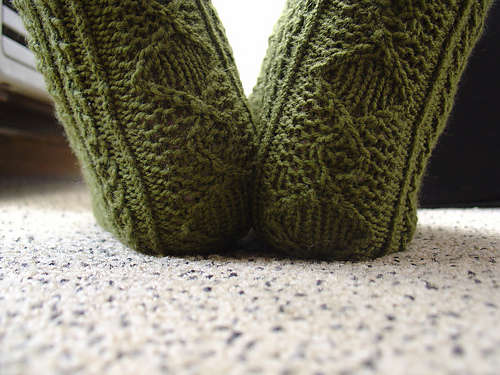 Ravelry: Aran Sandal Socks pattern by Lori Gayle