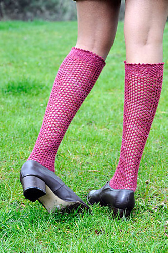 Ravelry: Hex Mesh Stockings pattern by Rebecca Blair