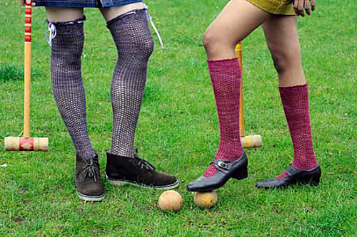 Ravelry: Hex Mesh Stockings pattern by Rebecca Blair