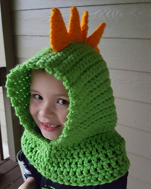 Ravelry: Children's Dinosaur Hood Cowl pattern by Jen Donaldson