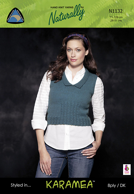 Ravelry: N1132 Gathered Midriff Vest pattern by Robin Melanson