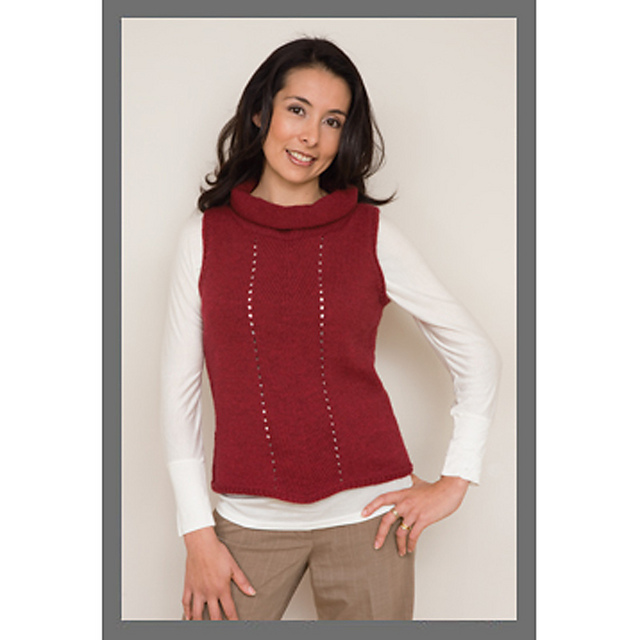 Ravelry: N1122 Cowl Neck Chevron Vest pattern by Robin Melanson