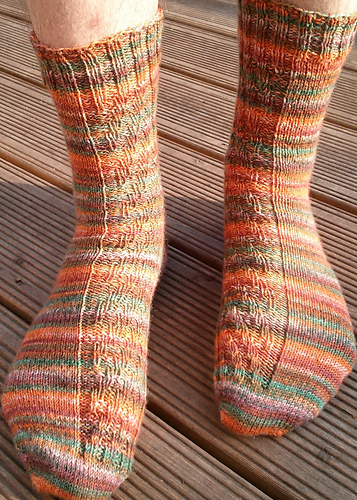 Ravelry: threaded socks pattern by Cindy Nartmann