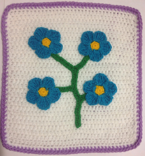 Ravelry: Forget Me Not Applique pattern by Teri Heathcote