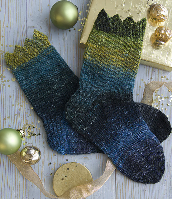 Ravelry: #39 Lace Cuff Socks pattern by Karen Baumer
