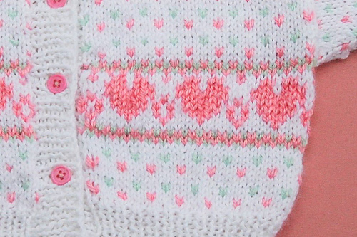 Ravelry: Sweet Hearts Fair Isle Baby Cardigan pattern by Bridget Pupillo