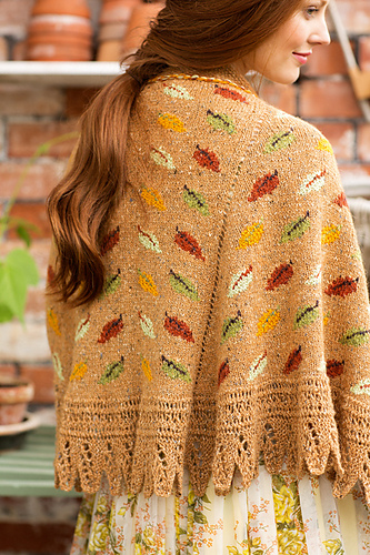 Ravelry: Autumn Leaves Cape pattern by Sasha Kagan