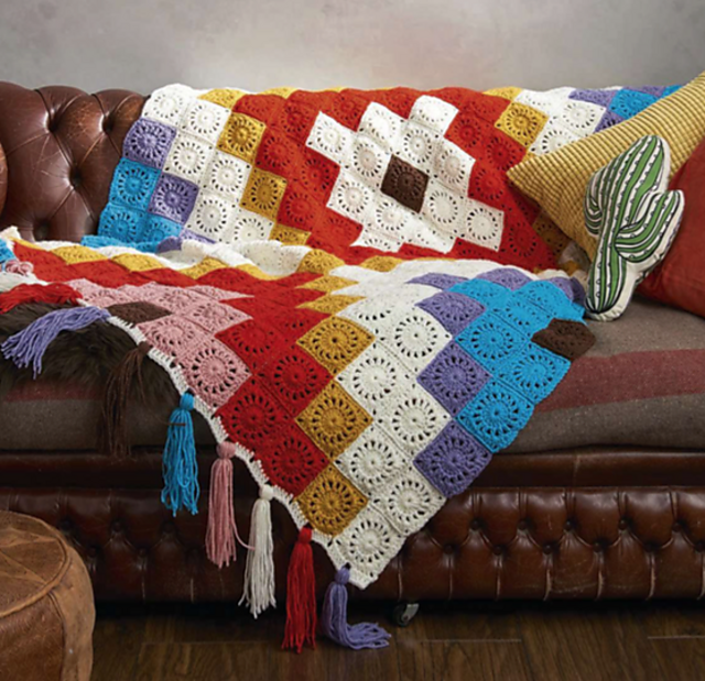 Ravelry: Vibrant squares throw pattern by Esme Crick